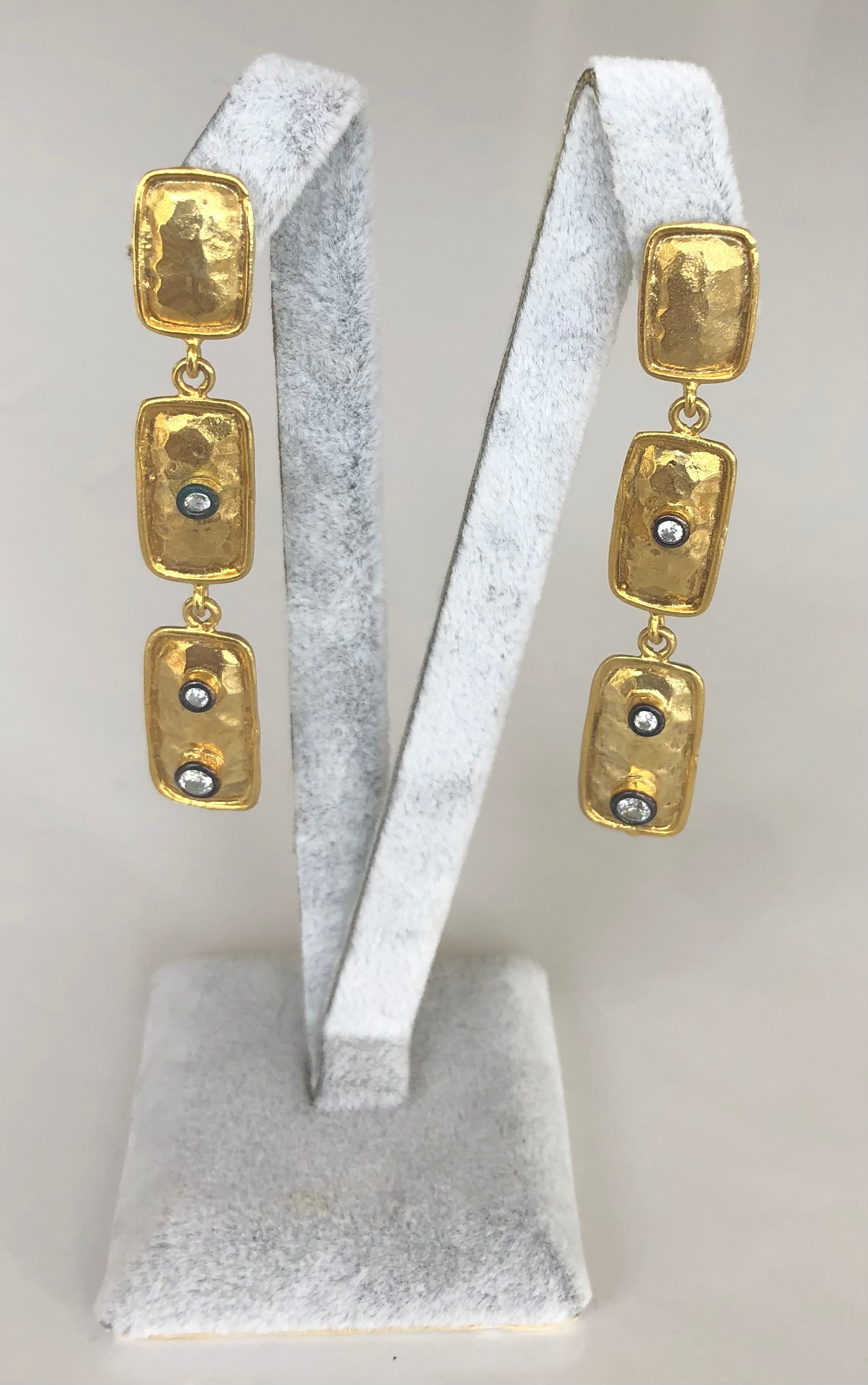 Turkish earrings - gold plated with diamantes – Turkish Treasures
